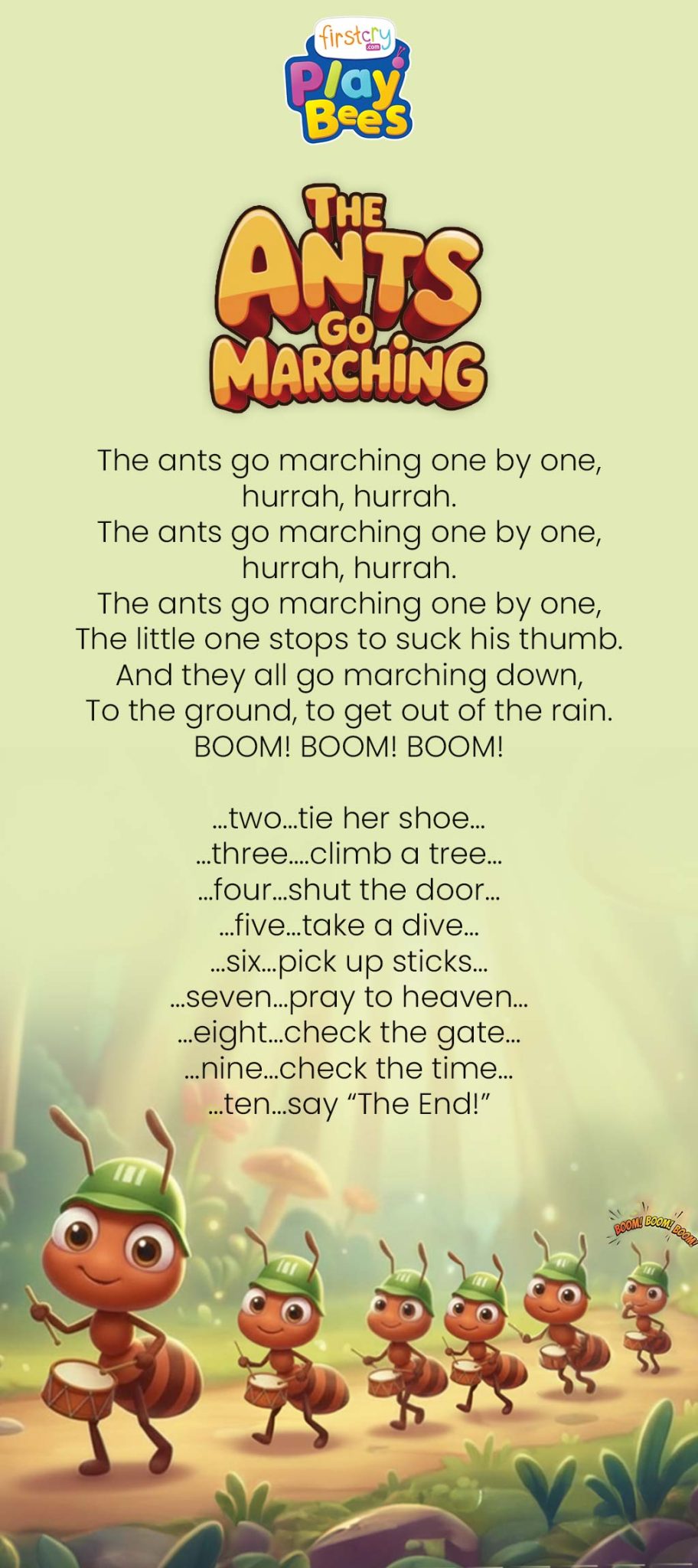The Ants Go Marching Lyrics - Nursery Rhyme & Song