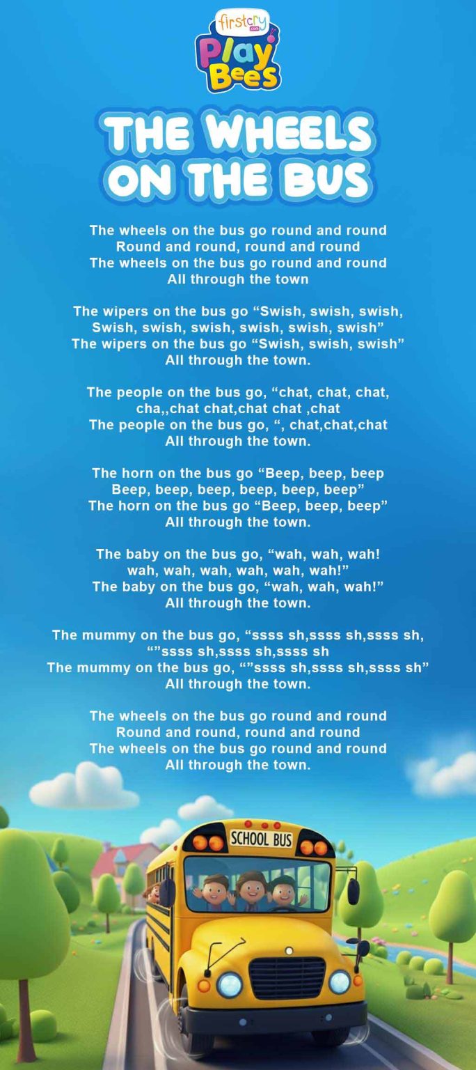 The Wheels on the Bus Lyrics - Nursery Rhyme & Song