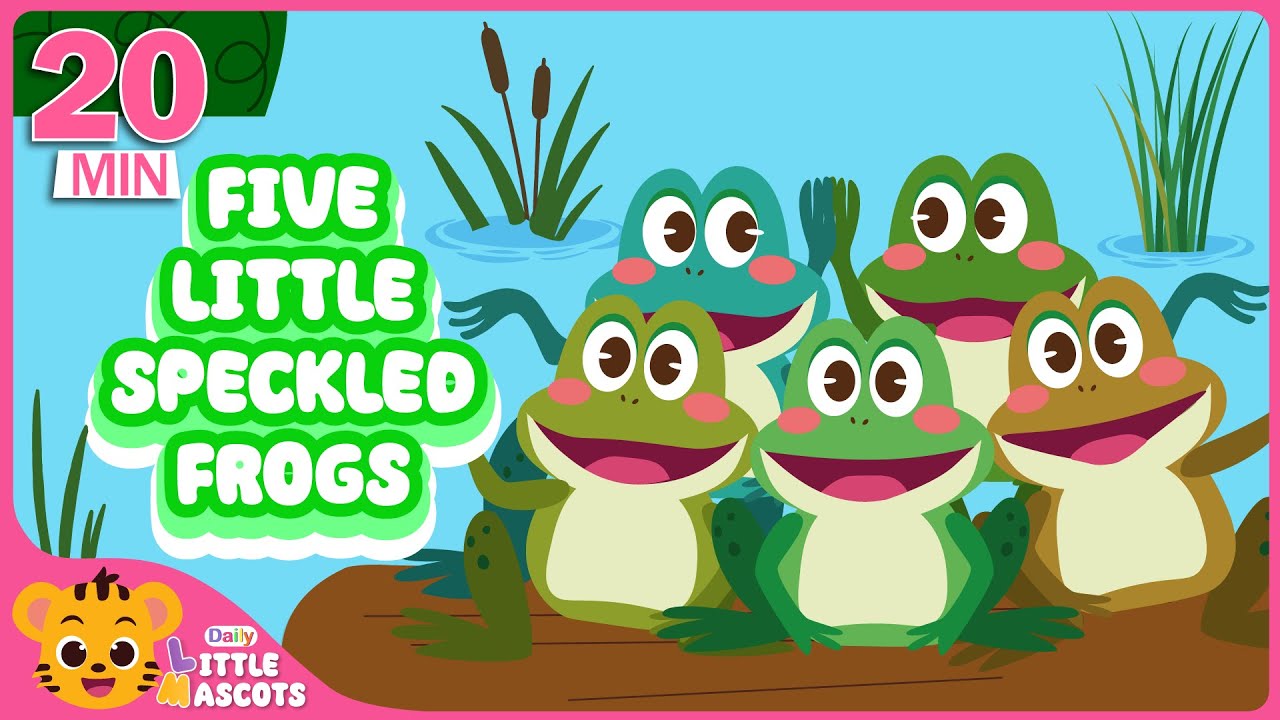 Five Little Speckled Frogs Video | Nursery Rhyme with Lyrics for Kids