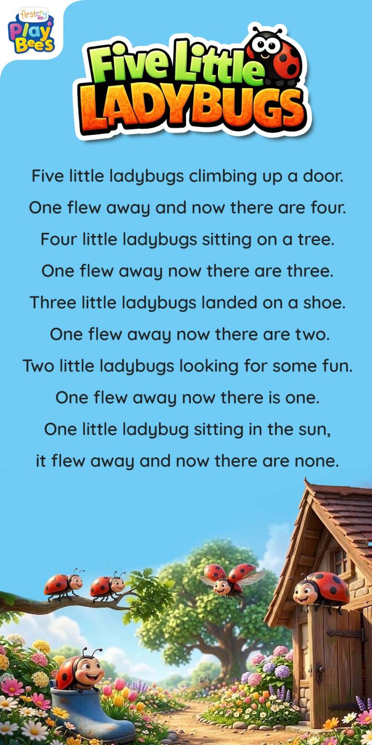 Five Little Ladybugs Lyrics - Nursery Rhyme & Song