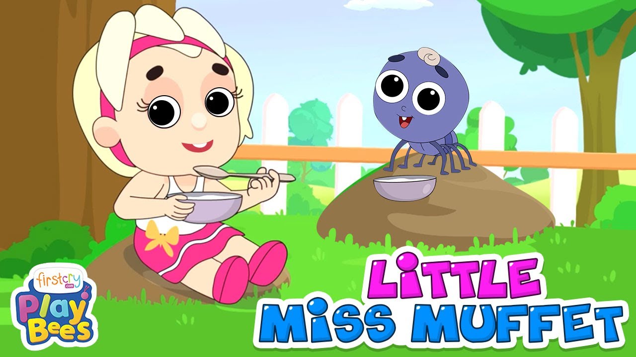 Little Miss Muffet Video | Nursery Rhyme with Lyrics for Kids