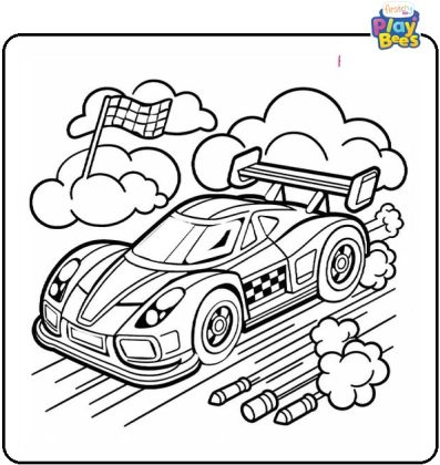 Race Car Coloring Pages – Free Printable Sheets & Images