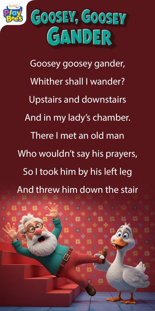 Goosey, Goosey Gander Lyrics - Nursery Rhyme & Song