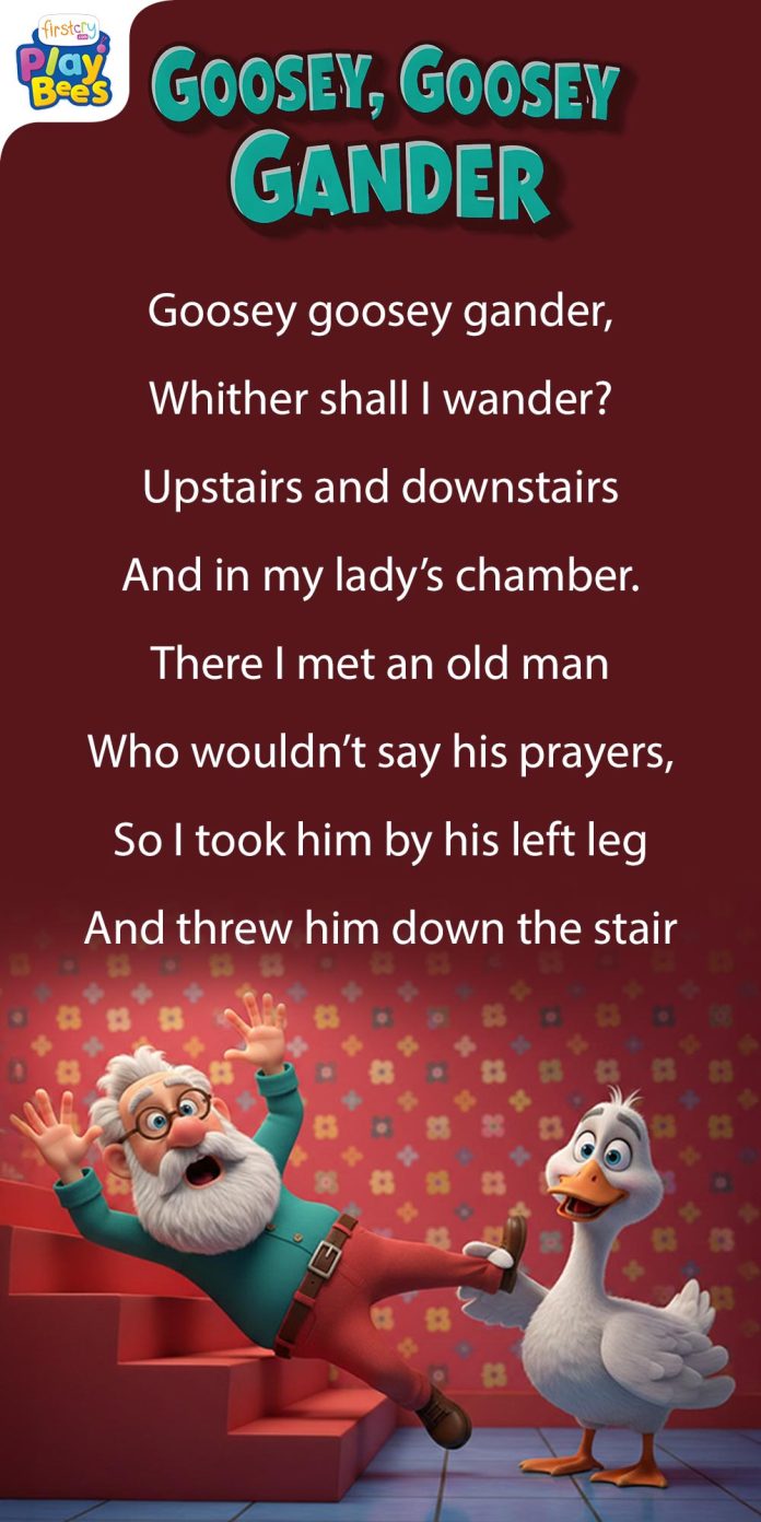 Goosey, Goosey Gander Lyrics - Nursery Rhyme & Song