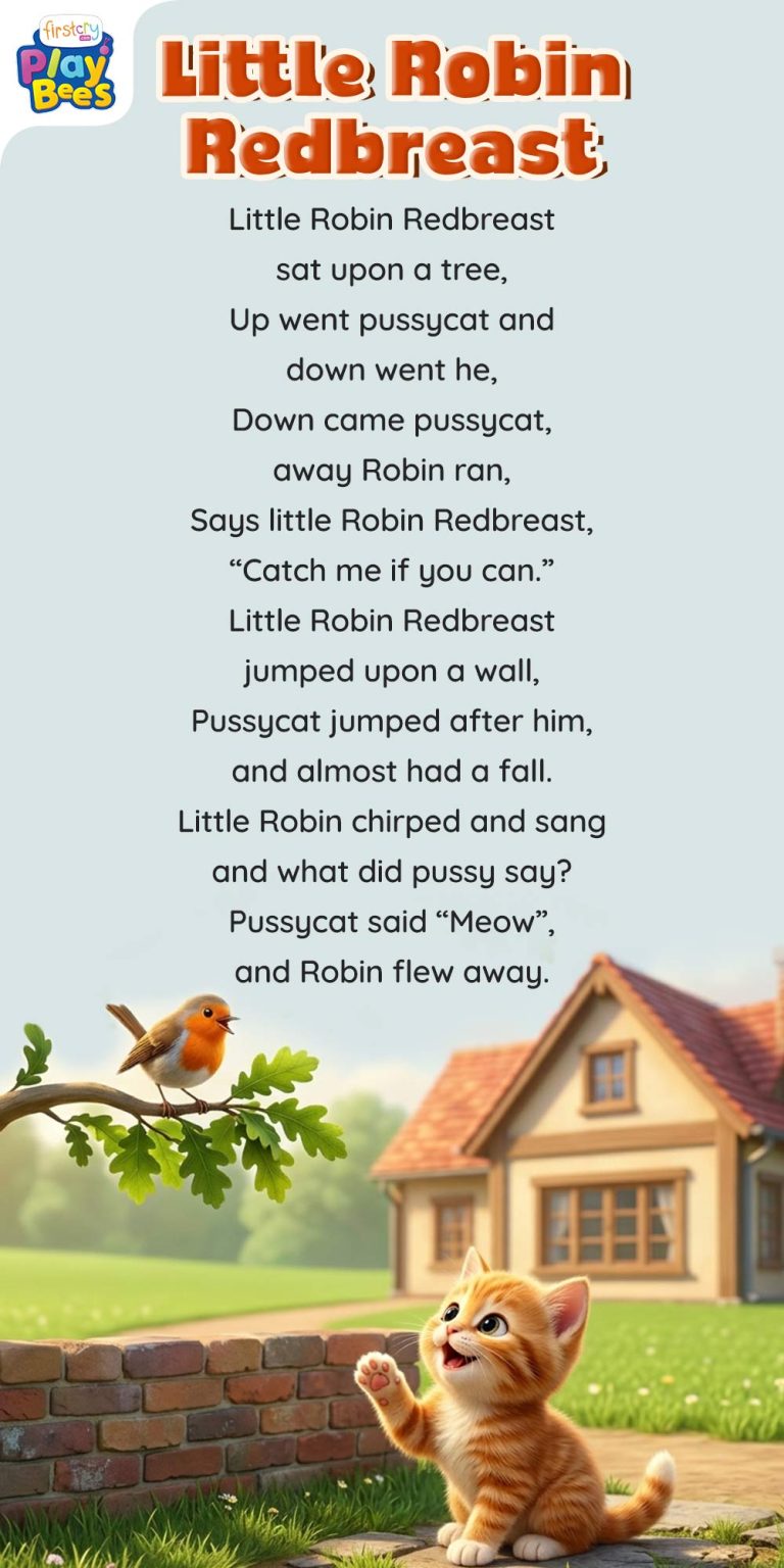 Little Robin Redbreast Lyrics - Nursery Rhyme & Song