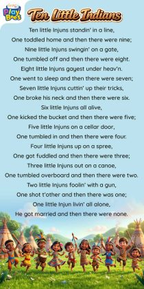 Ten Little Indians Lyrics - Nursery Rhyme & Song