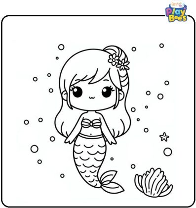 Mermaid Coloring Pages – Free Printable Sheets & Images
