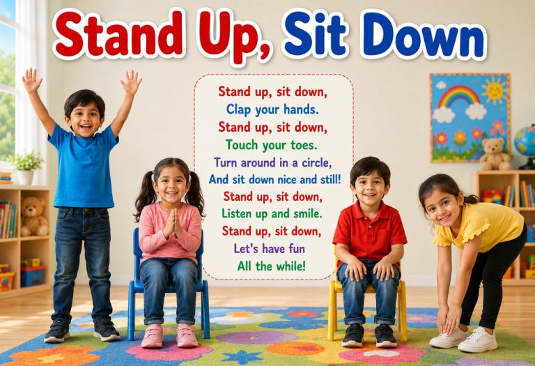 Stand Up, Sit Down Lyrics - Nursery Rhyme & Song